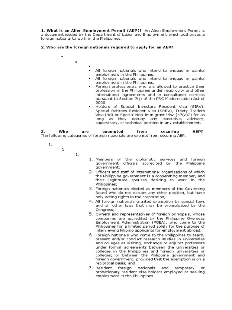 What Is An Alien Employment Permit (AEP) ? An Alien Employment Permit ...