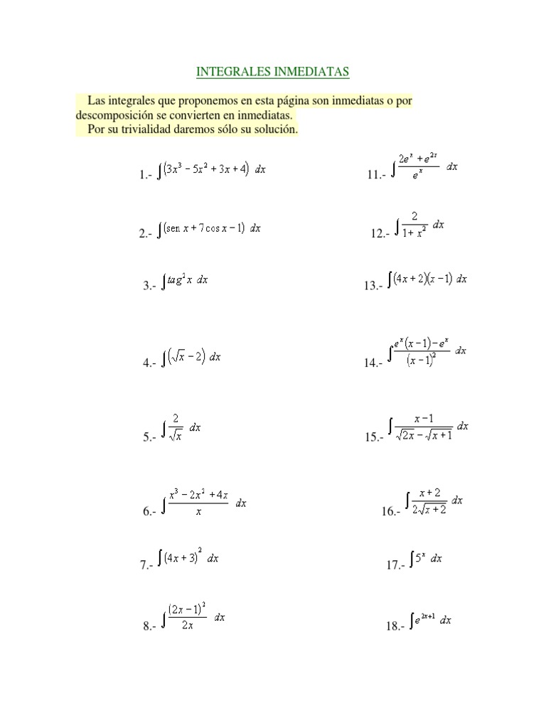 INTEGRALES INMEDIATAS | Ajedrez | Matemática