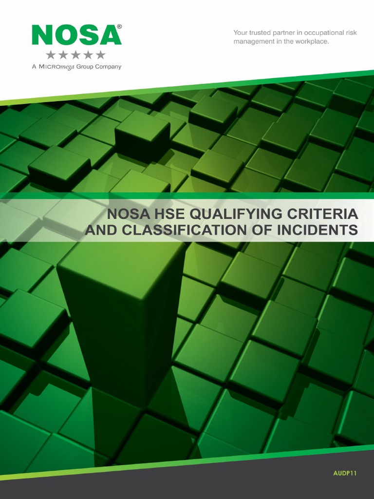 Nosa Hse Qualifying Criteria and Classification of Incidents | Download ...