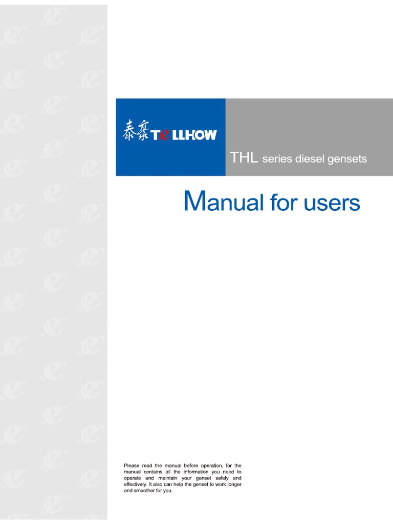 Operation and Maintenance Manual for THL Series Standard Diesel ...