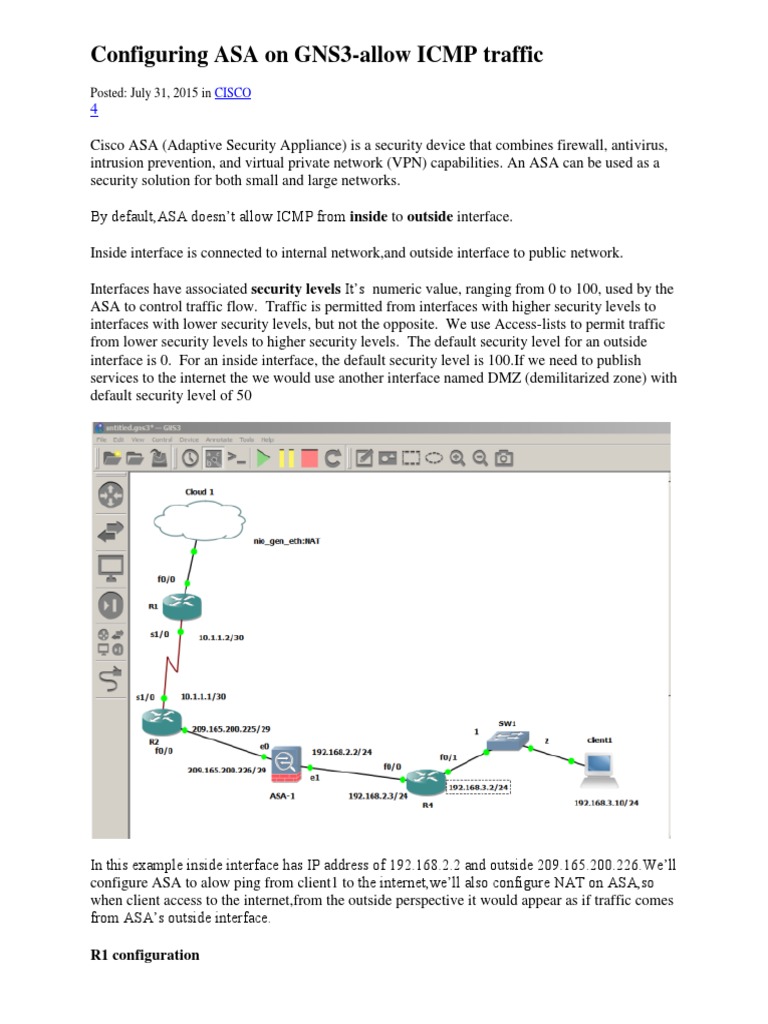 Configure ASA to allow ICMP traffic | PDF | Network Protocols ...