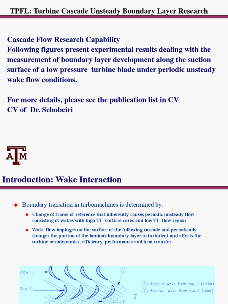 TPFL: Turbine Cascade Unsteady Boundary Layer Research | PDF | Boundary Layer | Turbine
