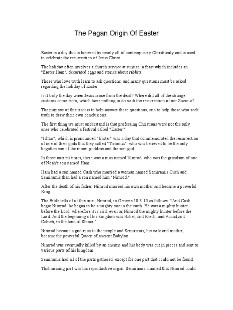 The Pagan Origin of Easter | PDF | Easter | Jesus