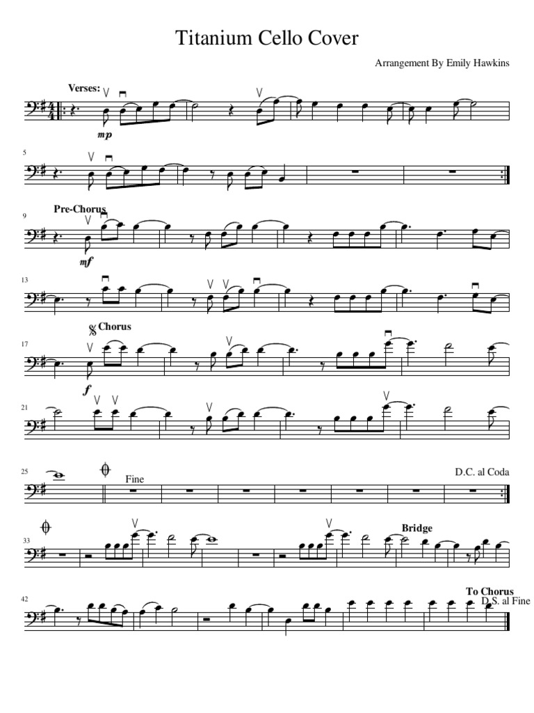 Titanium Cello Cover | PDF | Song Structure | Leisure