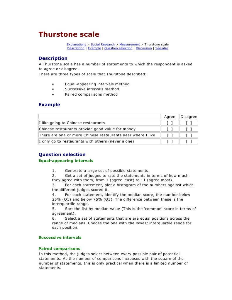 Thurstone Scale | PDF | Level Of Measurement | Median