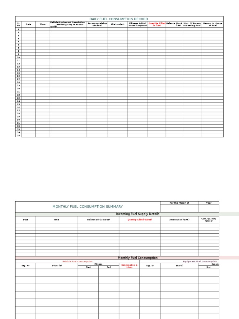 Fuel Consuption Record | PDF