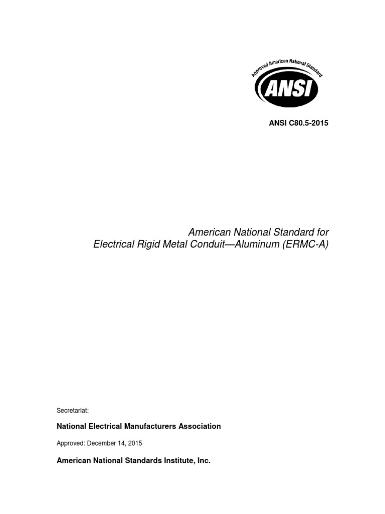 ANSI C80.5 2015 Contents and Scope | PDF | Standardization | Safety