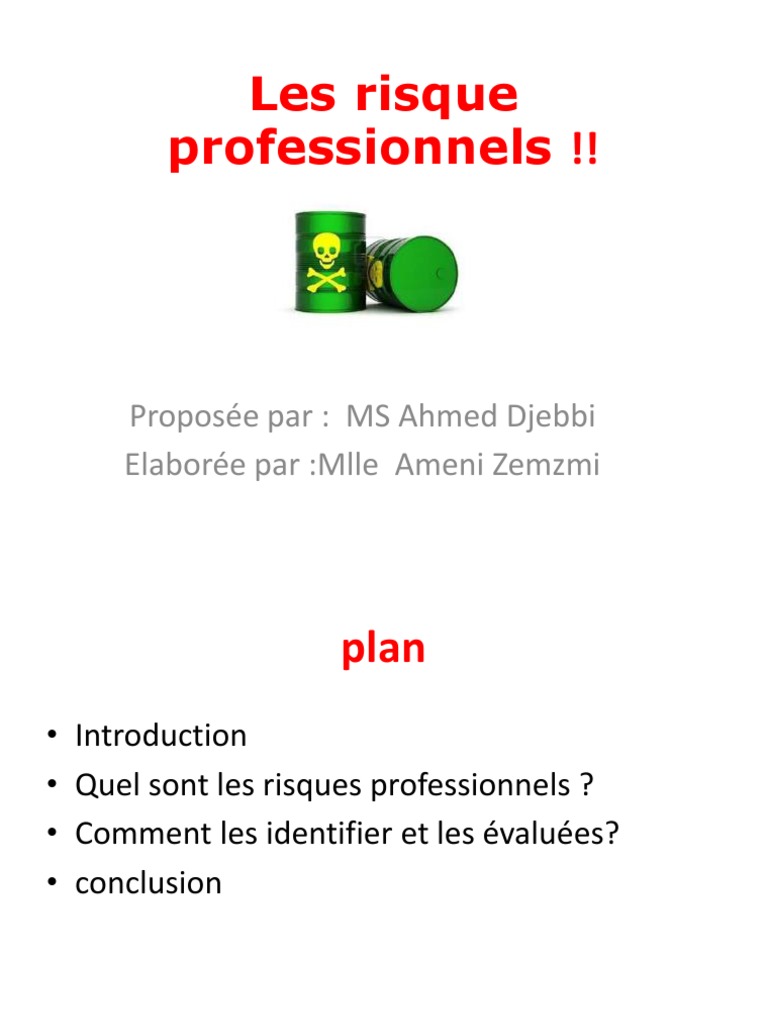 Les Risque Professionnels !! | PDF