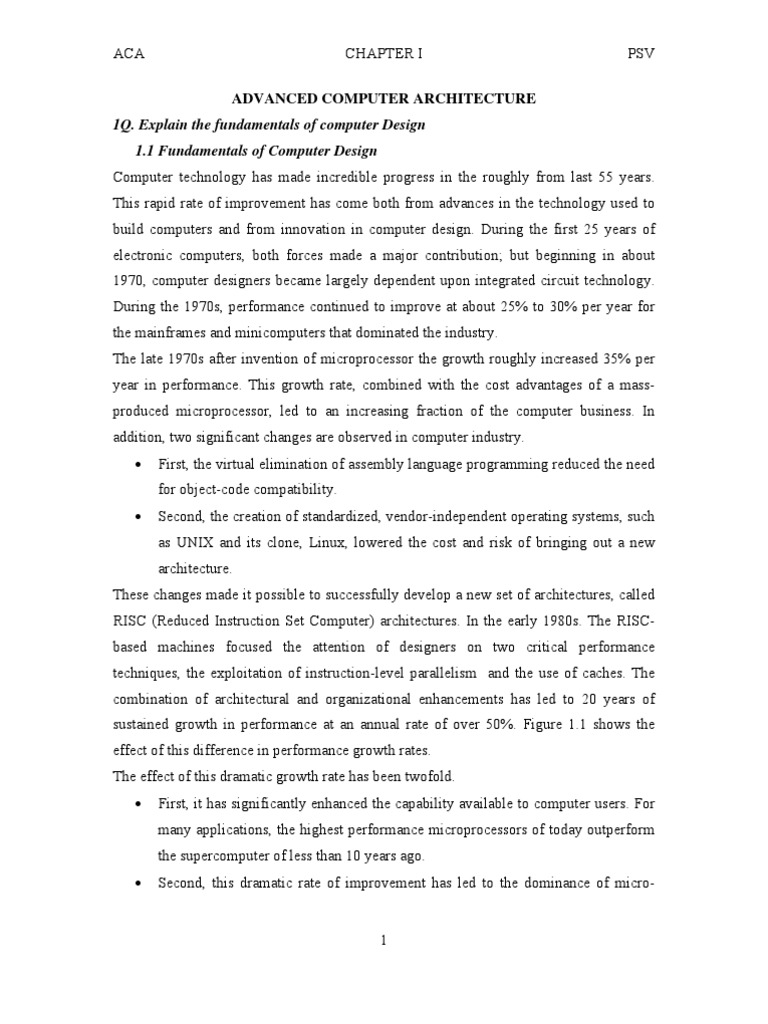 Aca Chapter1 Pdf Central Processing Unit Parallel Computing