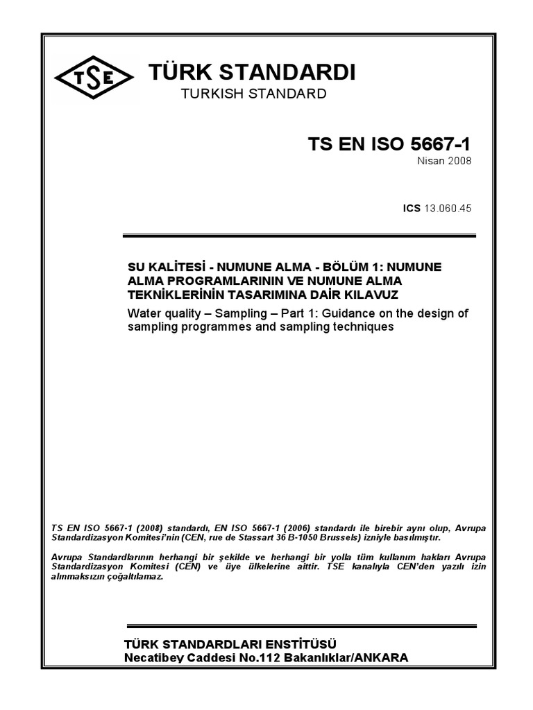 TS en Iso 5667 1 PDF | PDF