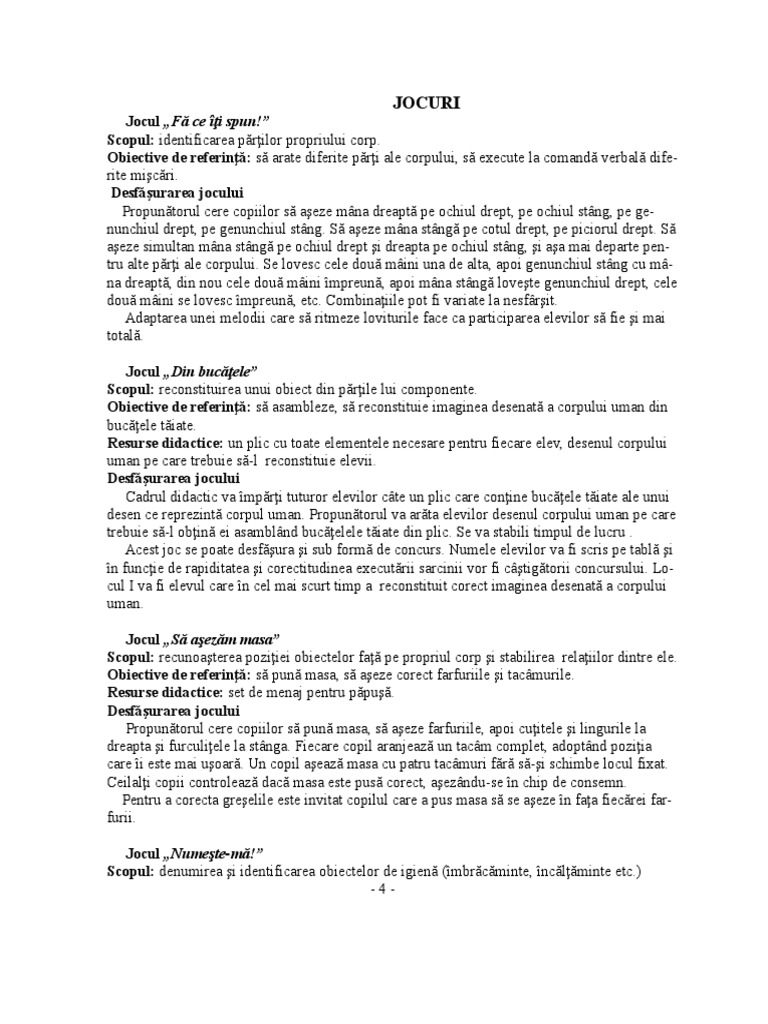 Jocuri Clasa Pregatitoare | PDF