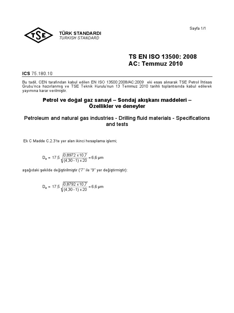 TS en Iso 13500 Ac PDF | PDF