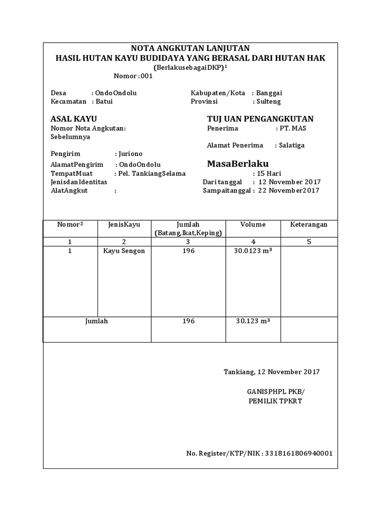 Nota Angkutan Lanjutan | PDF