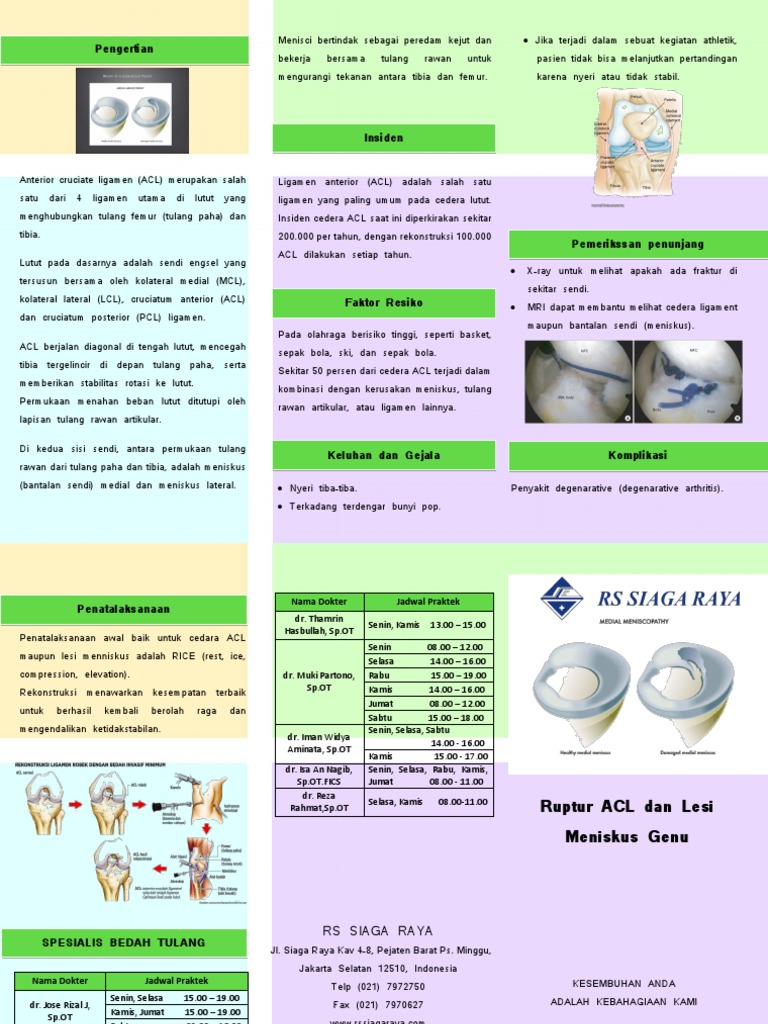 Ruptur ACL Dan Lesi Meniskus Genu | PDF