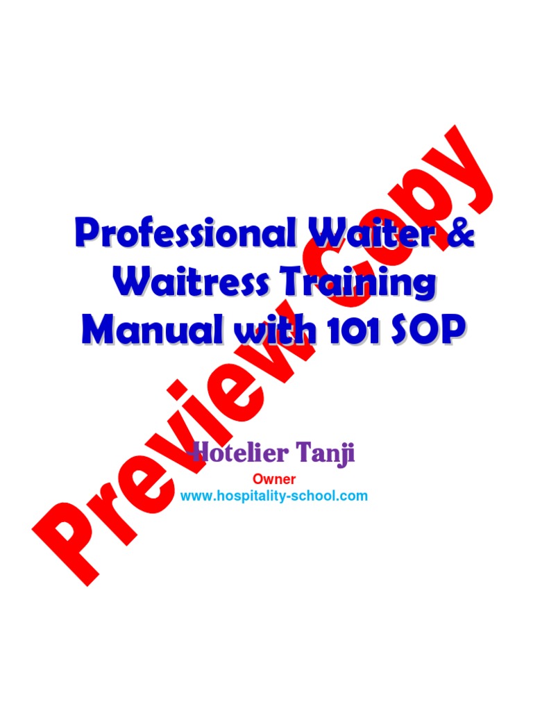 Hospitality Training Manual | PDF | Cooking, Food & Wine