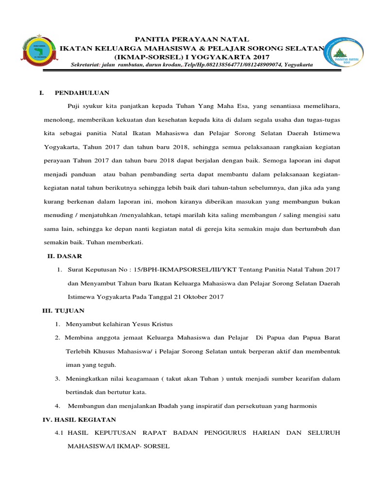 LPJ Panitia Natal 2017 | PDF