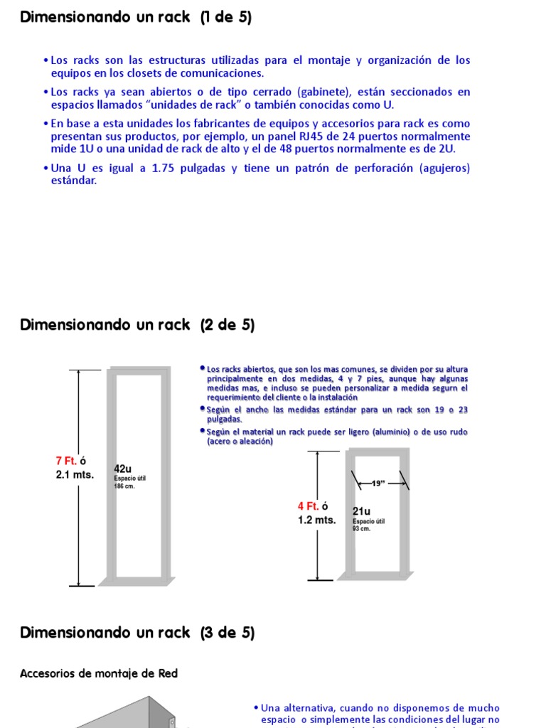 Dimensionando un rack: unidades de rack, medidas estándar y accesorios ...