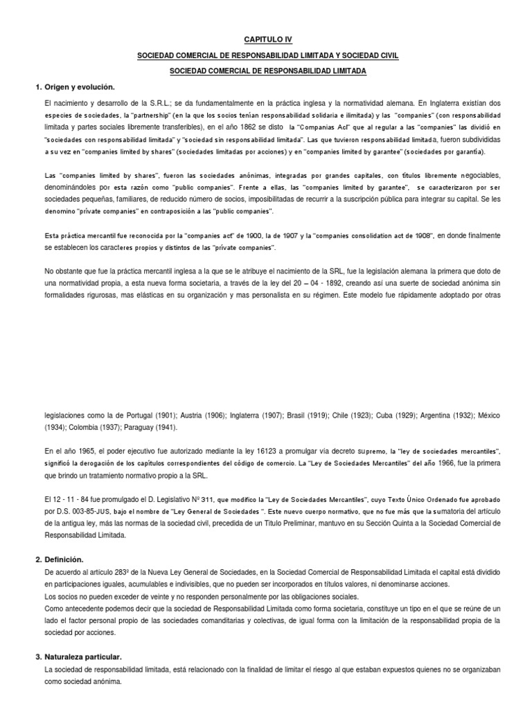 SCRL PDF | PDF | Sociedad de responsabilidad limitada | Derecho Corporativo