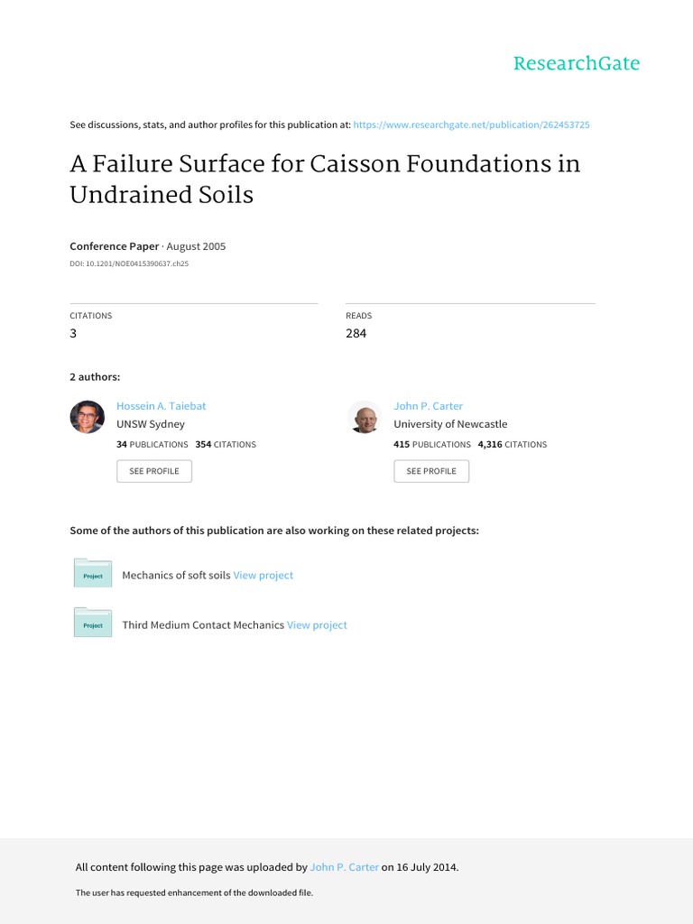 A Failure Surface For Caisson Foundations in Undrained Soils. | PDF ...