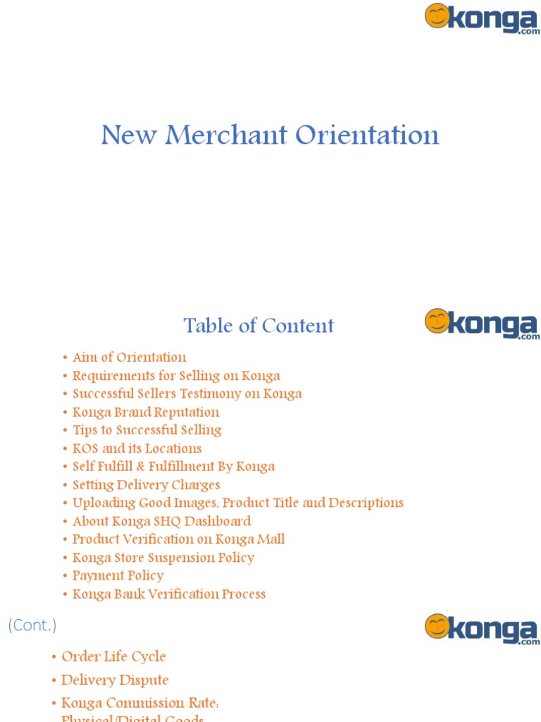 Konga Mall New Merchant Orientation | PDF | Retail | Identity Document