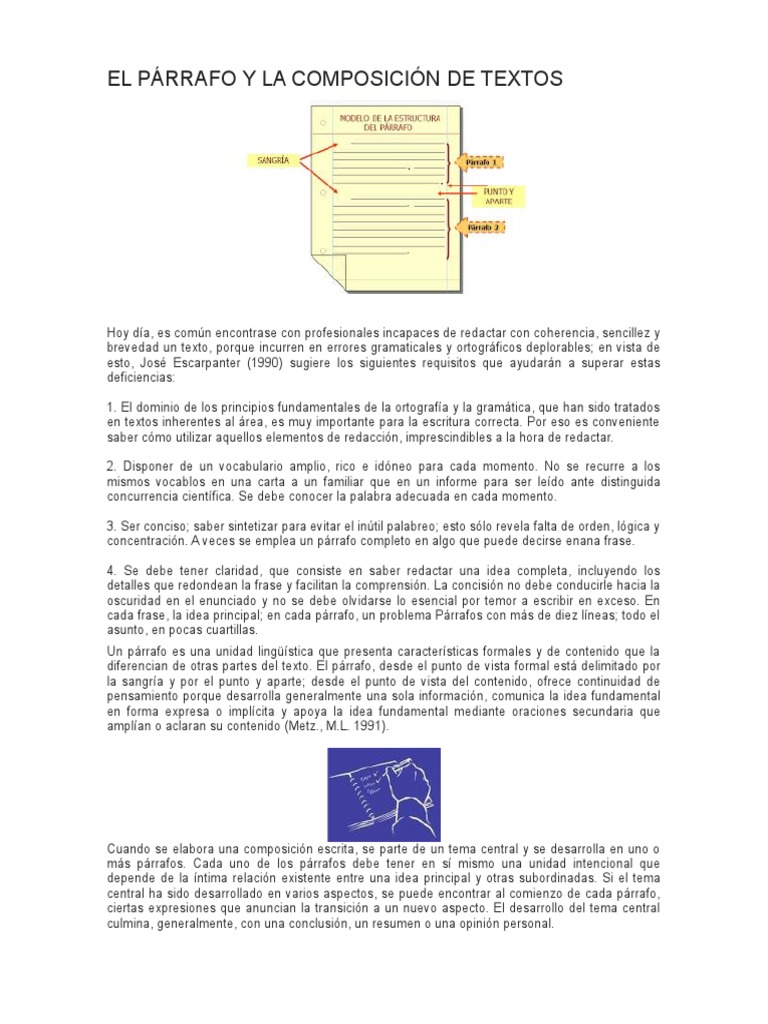 El Párrafo y Su Estructura | PDF | Oración (Lingüística) | Existencia