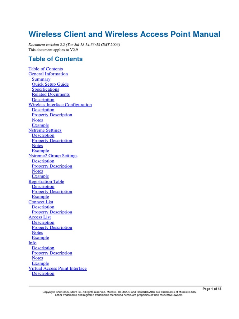 Wireless Client and Wireless Access Point Manual: Document Revision 2.2 ...