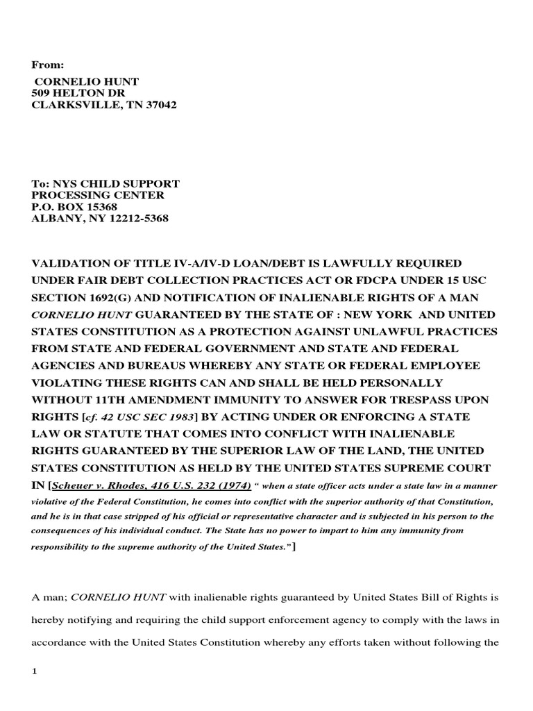 Validation of Title IV-A - Iv-D Debt | PDF | United States Constitution ...