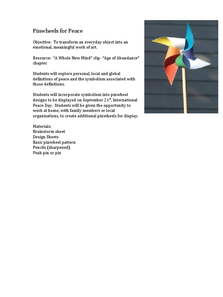Pinwheels For Peace | PDF