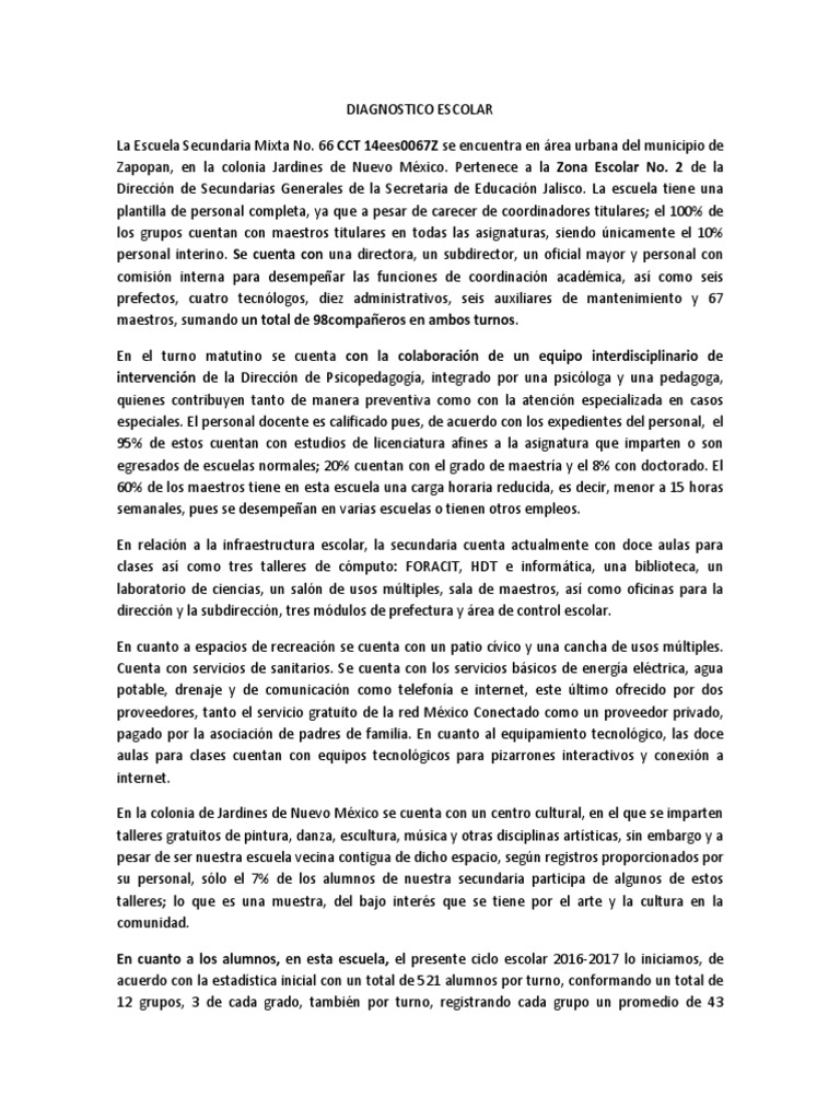 Ejemplo de Contexto Escolar | PDF | Educación Secundaria | Exclusión social