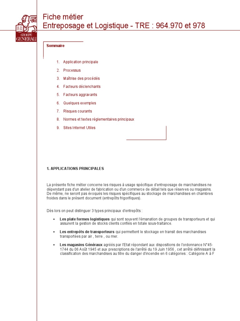 Fiche Logistique | PDF | Informatique | Entrepôt