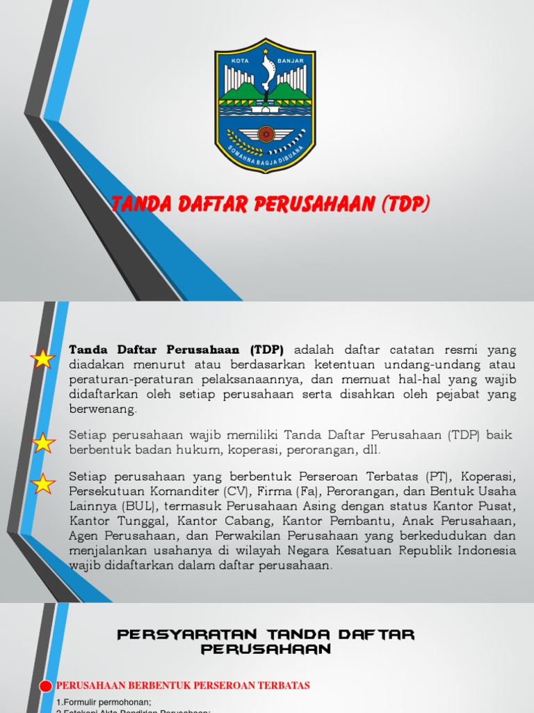 Tanda Daftar Perusahaan (TDP) | PDF