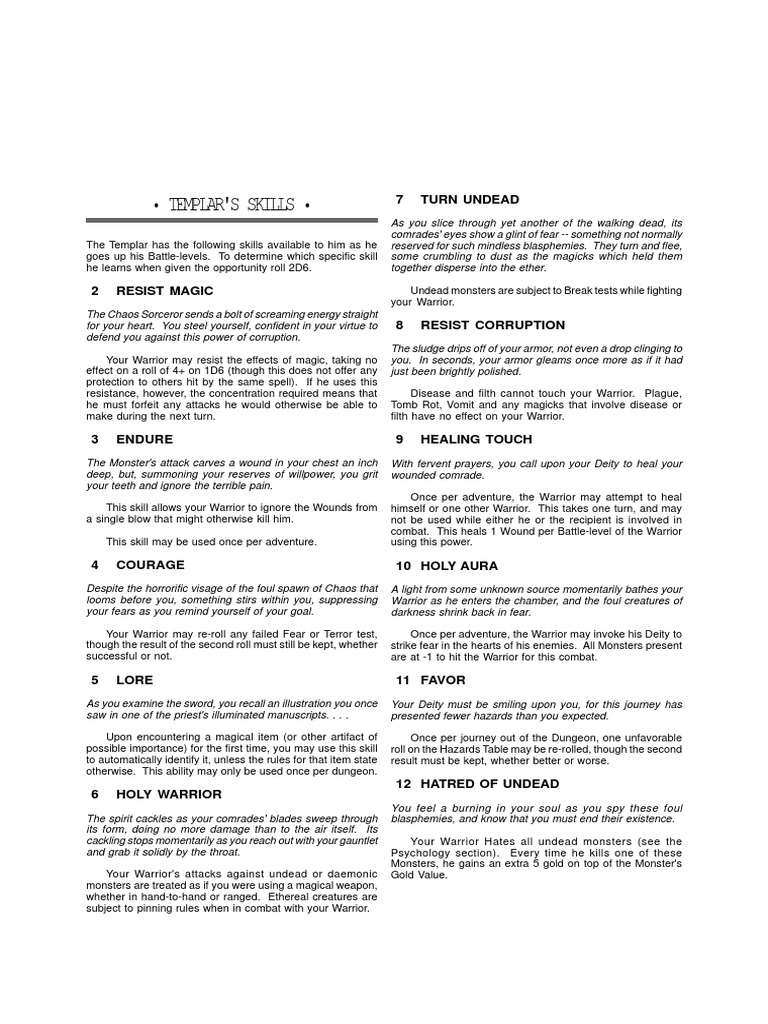 Knight Templar Rules 1 | PDF | Fantasy | Leisure