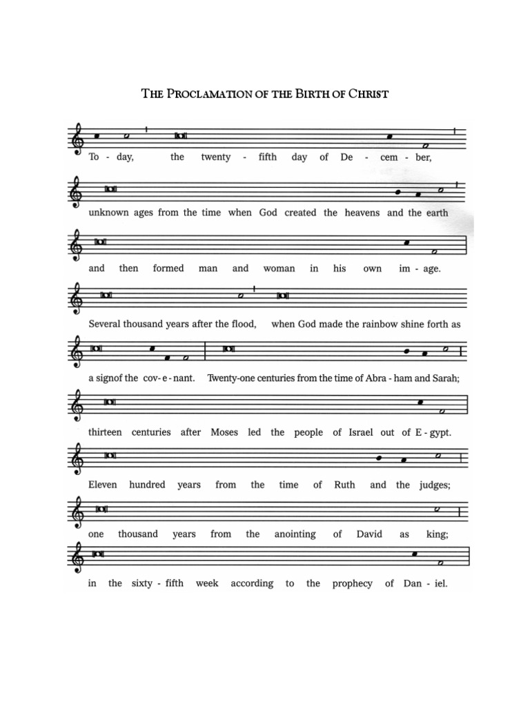 Proclamation of The Birth of Christ | PDF