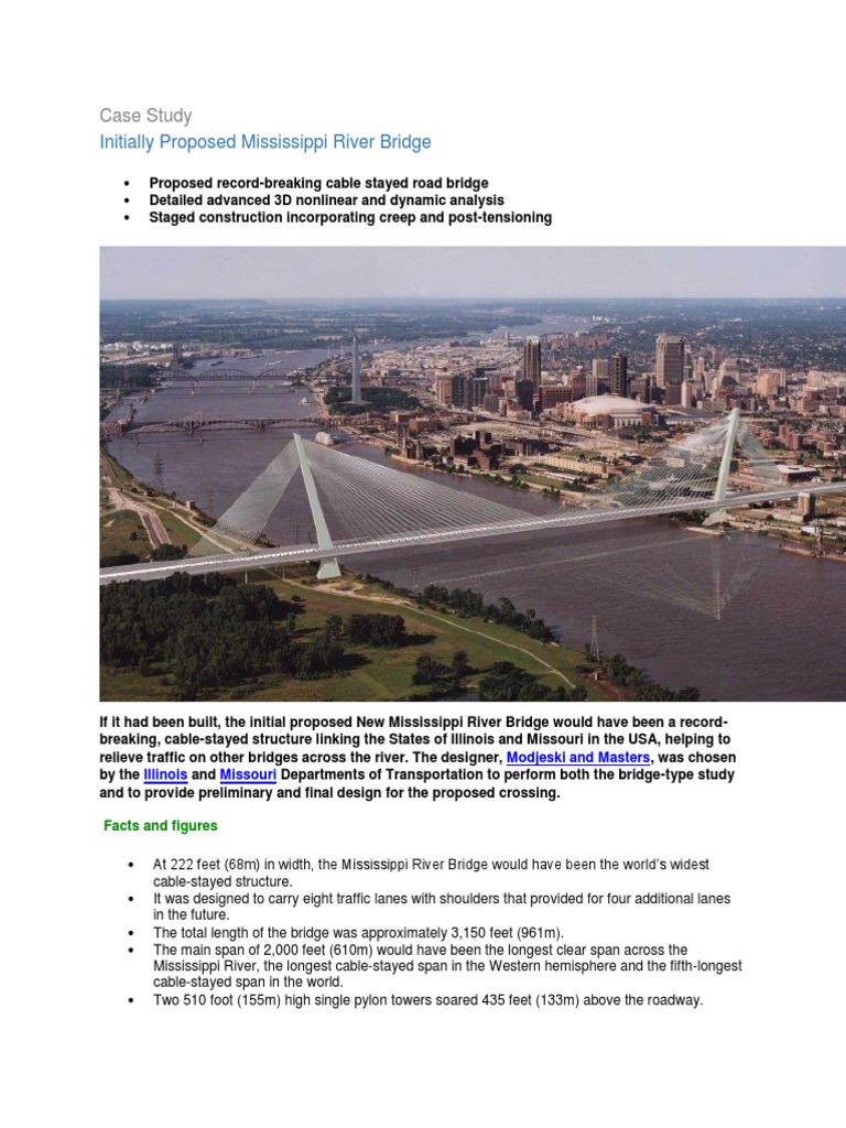 Initially Proposed Mississippi River Bridge: Case Study | PDF | Bridge ...