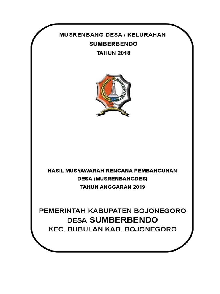 CONTOH Cover Musrenbang 2019 | PDF