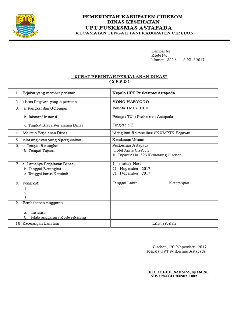 SPPD Rapat Terbaru | PDF