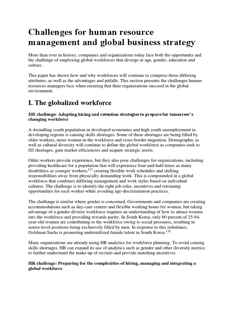 Challenges of Globalization | PDF | Diversity (Business) | Corporate ...