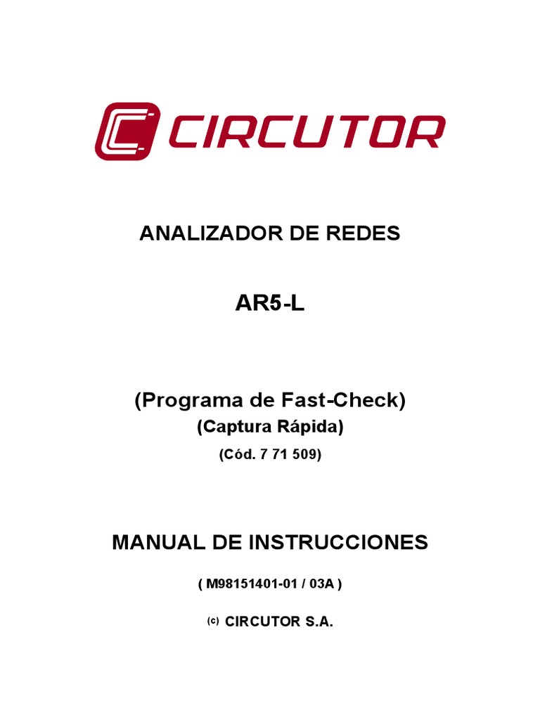Manual Analizador Circutor Model AR5-L | PDF | Energia electrica ...