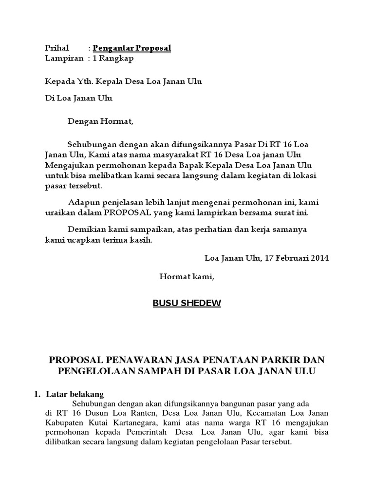 Proposal Parkir | PDF | Ilmu Sosial