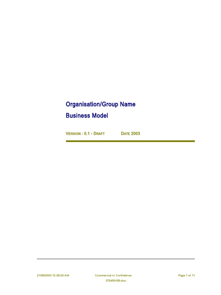 Business Model Template | PDF | Business Process | Business Model