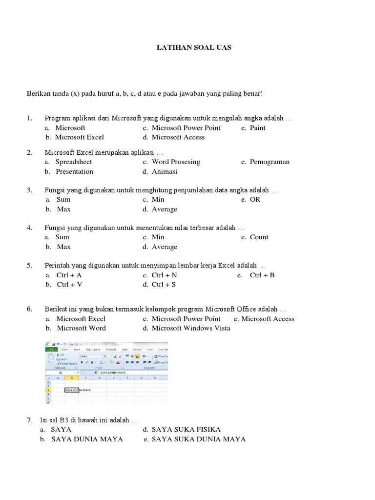 Latihan Soal Uas | PDF | Seni | Komputer