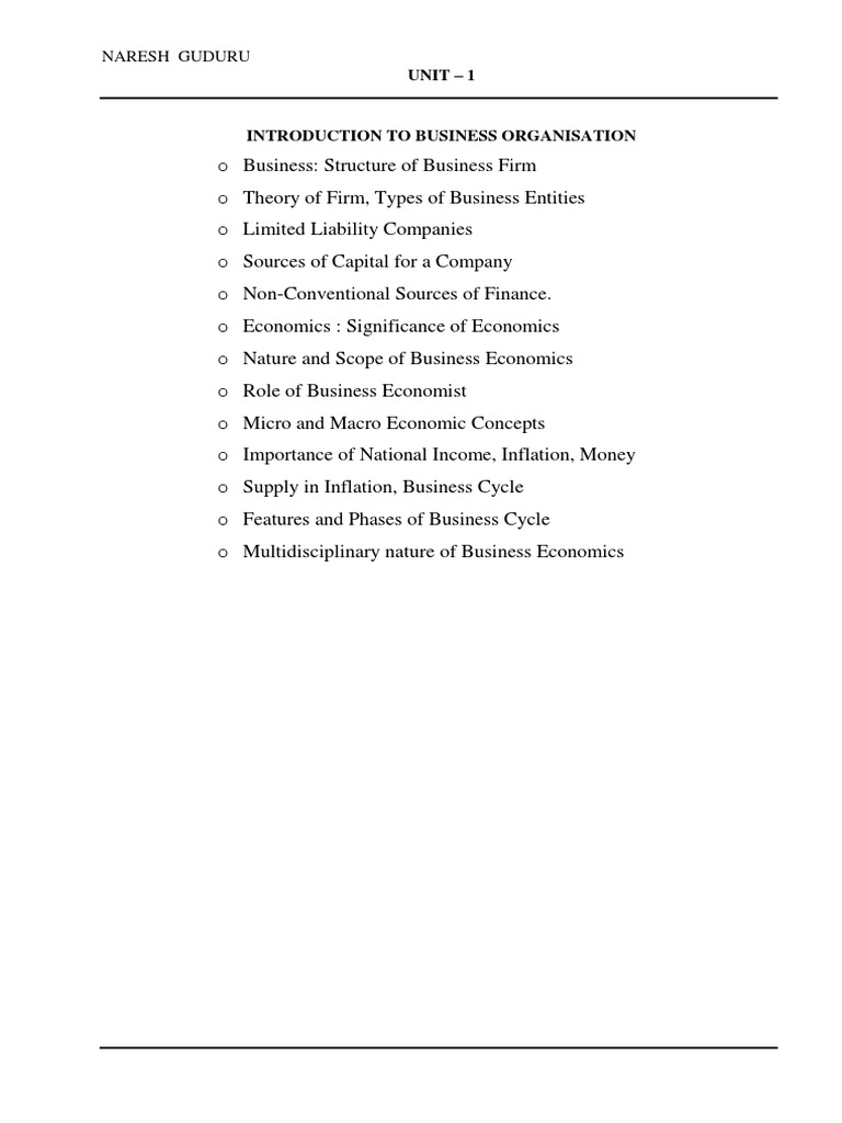 Befa Unit 1 | PDF | Partnership | Economics