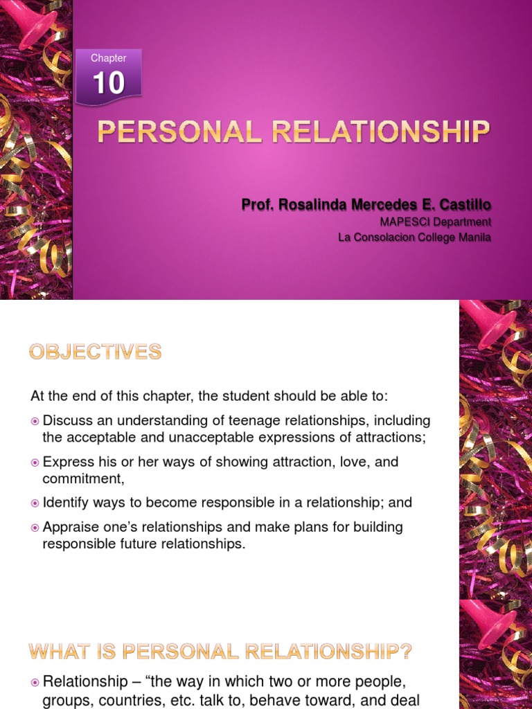 10 Personal Relationship 1 | PDF | Attachment Theory | Love