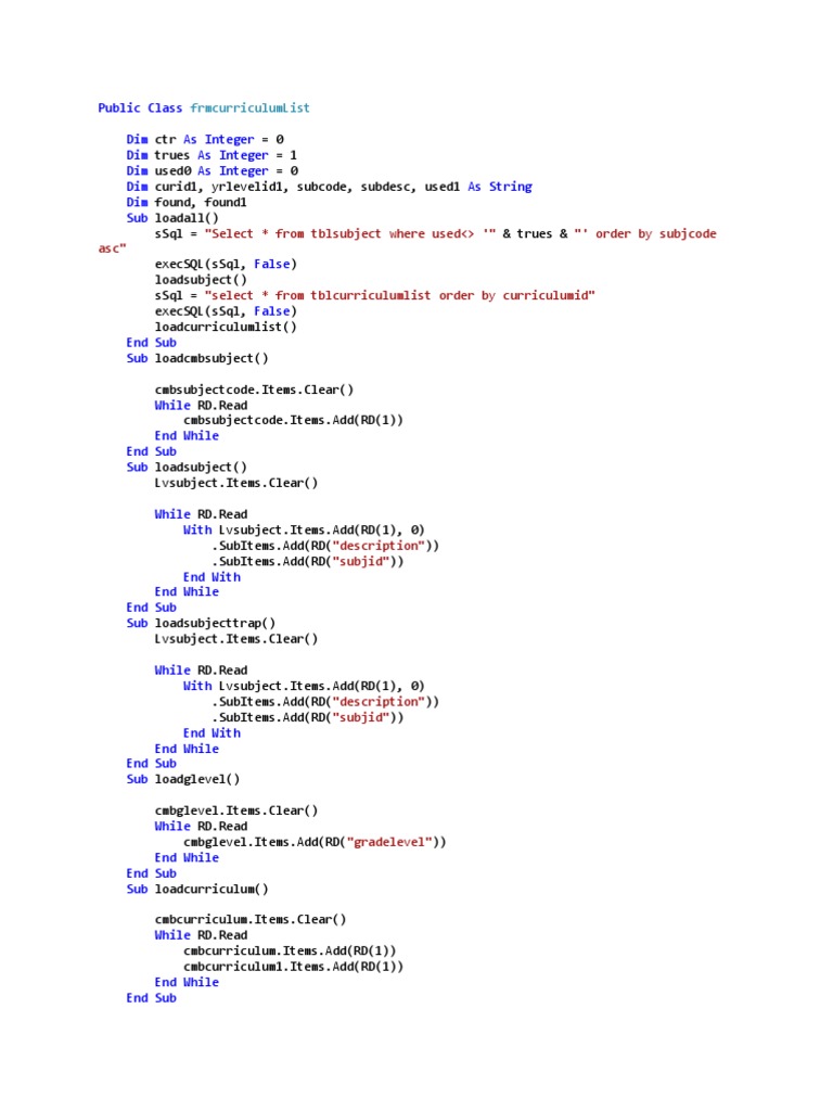 Curriculum List | PDF | Computer Programming | Computing
