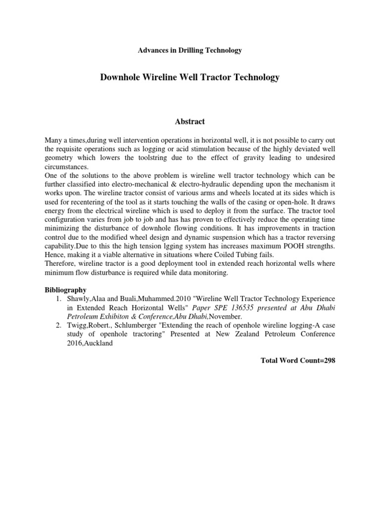 Wireline Tractor Technology | PDF