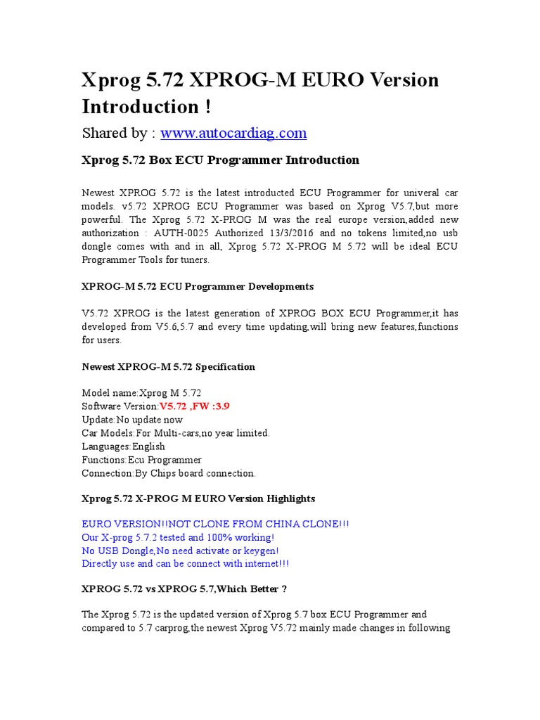 Newest Xprog 5.72 XPROG-M EURO Version Introduction | Flash Memory | Programmer | Free 30-day ...