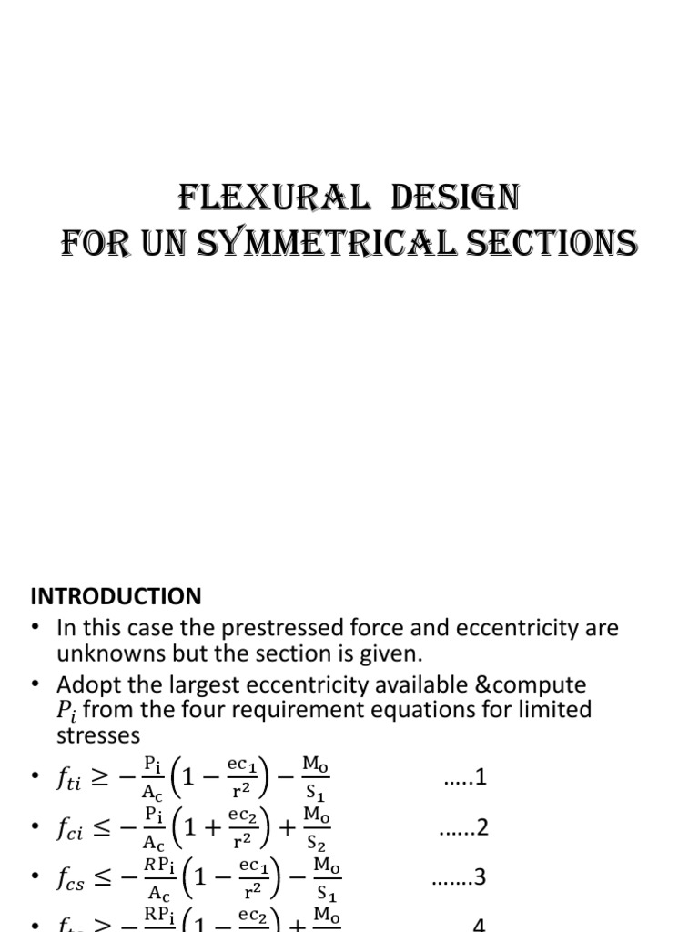Flexural Design for un symmetrical sections | Prestressed Concrete ...