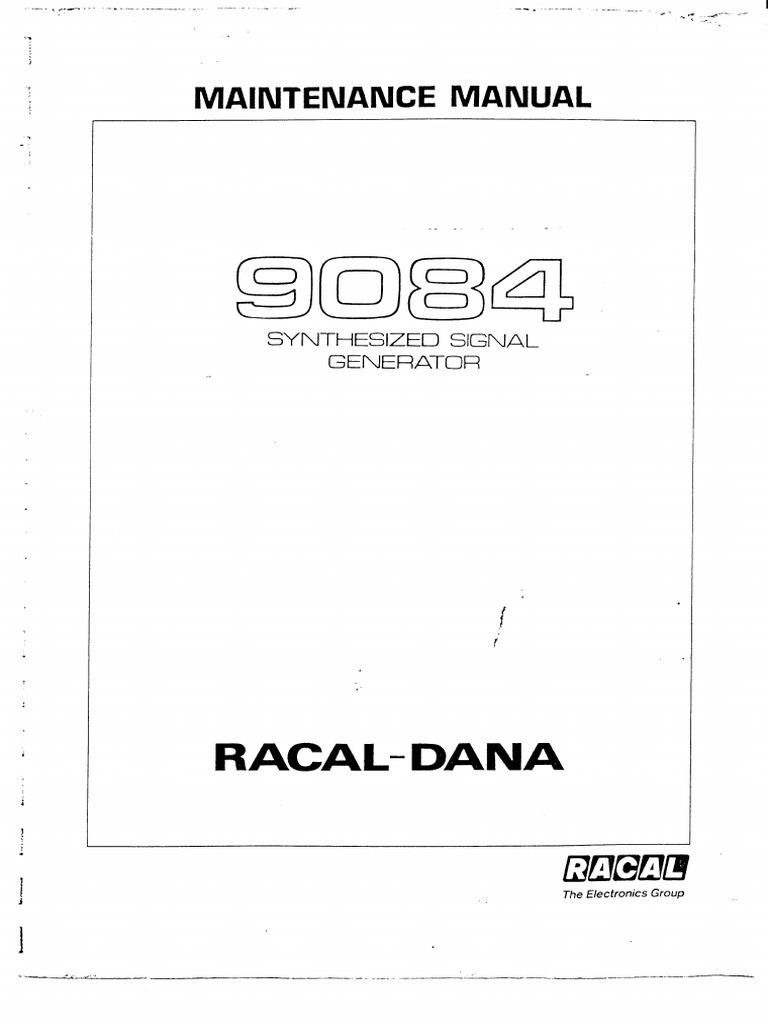 Racal 9084 Signal Generator Service Manual | PDF