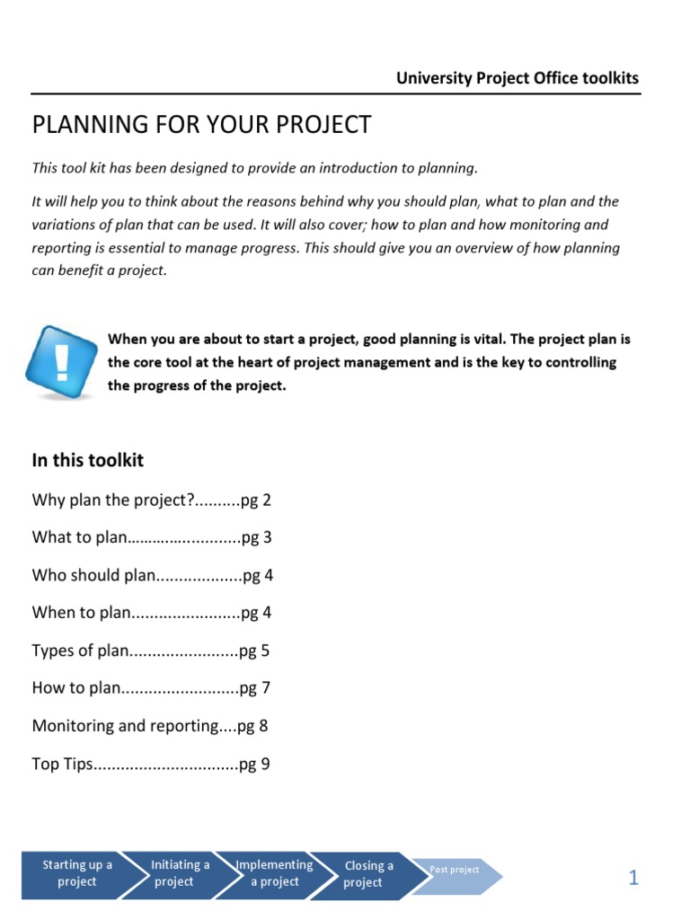 Toolkit Planning V1 May 2012 Pdf Feasibility Study Planning