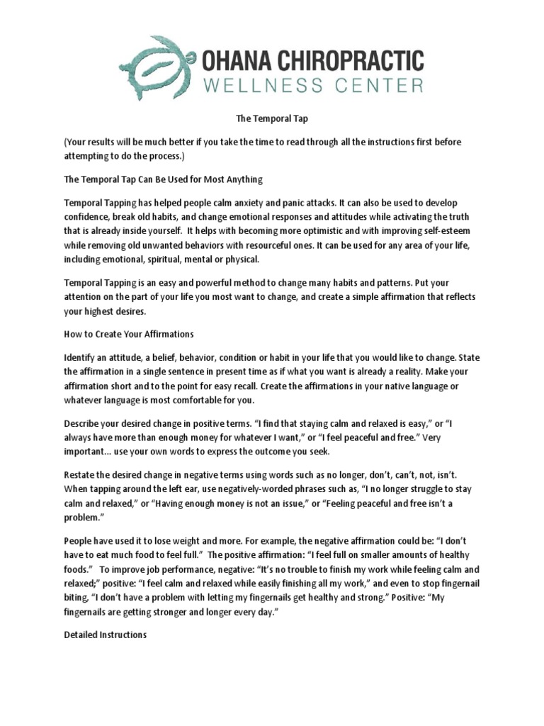 The Temporal Tap | PDF | Habits | Attitude (Psychology)